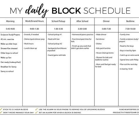 Pin By Sherika Barr On Organization Block Scheduling Block Schedule