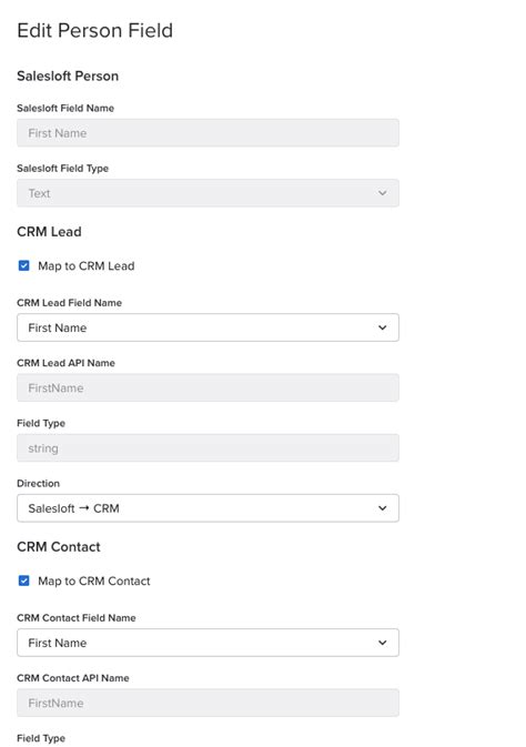 Person Field Configuration