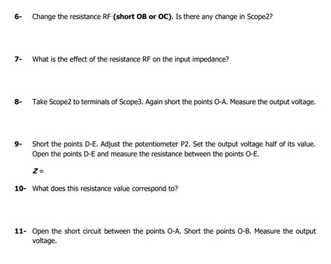 EXPERIMENT MEASURING INPUT AND OUTPUT IMPEDANCES Chegg