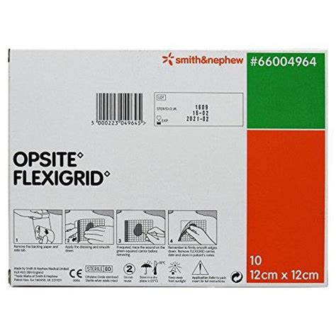 Opsite Flexigrid Water Resistant Film Dressings 12cm X 12cm X 10