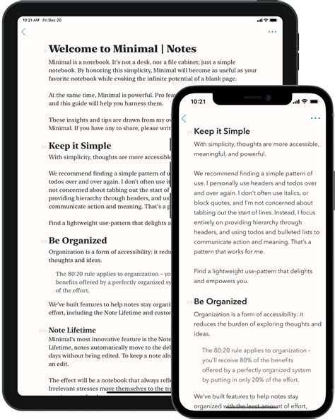 Minimal Writing Notes