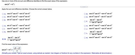 Solved Use One Or More Of The Six Sum And Difference Chegg