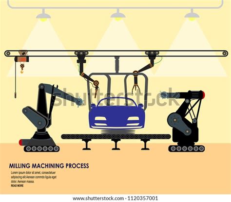 Automated Factory Assembly Line Robotic Arm Vector De Stock Libre De
