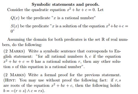 Solved Consider The Quadratic Equation X 2 Bx C 0 Let
