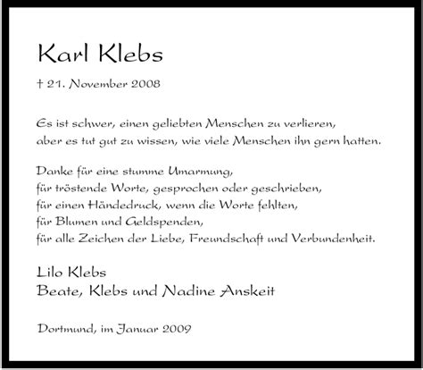 Traueranzeigen Von Karl Klebs Trauer In Nrwde