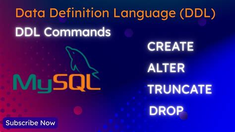 Data Definition Language Ddl Mysql Youtube