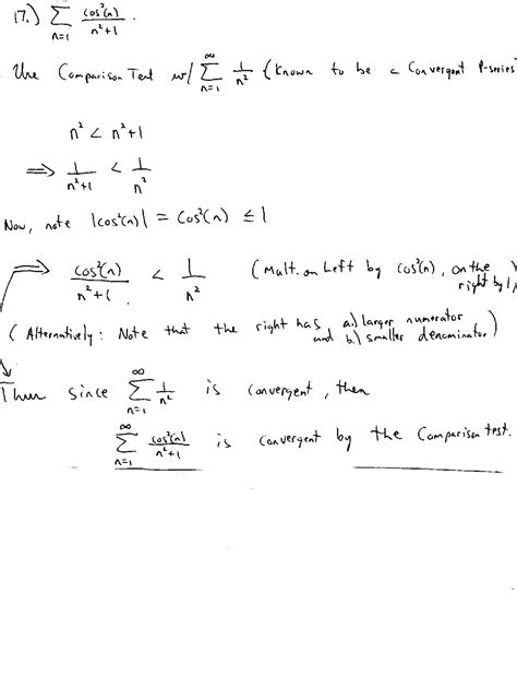 notes on comparison test calculus ii ma 241 docsity