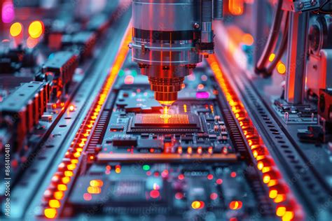 Precision Robotic Arm Assembles Microchips In Semiconductor Plant With Speed And Accuracy