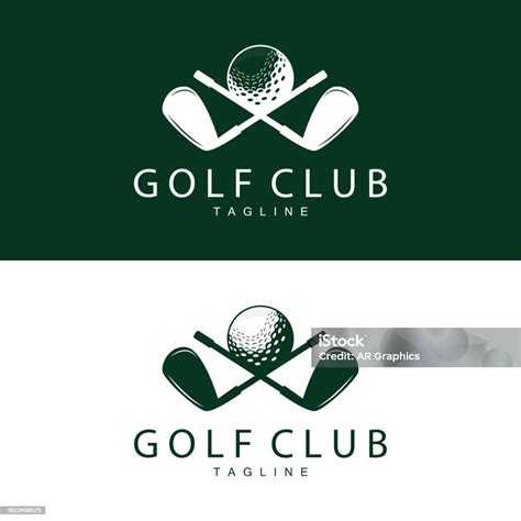 골프 로고 벡터 스포츠 골프 토너먼트 챔피언 클럽 디자인 스틱과 공 템플릿 일러스트 레이 션 골프에 대한 스톡 벡터 아트 및