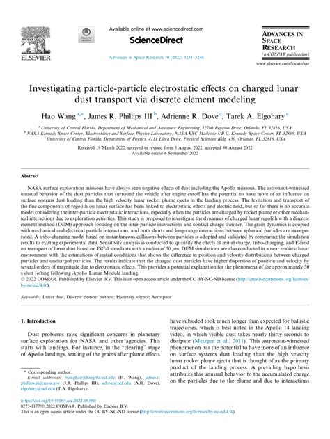 pdf investigating particle particle electrostatic effects on charged