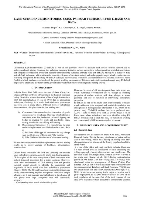 Pdf Land Subsidence Monitoring Using Ps Insar Technique For L Band