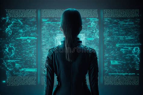Female Hacker In Virtual World Generative Ai Stock Illustration Illustration Of Hacker