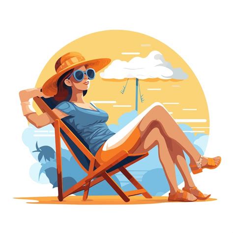 Premium Vector Woman In Beech