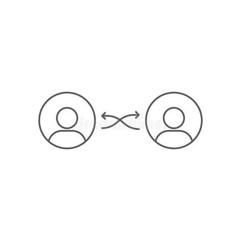 Transfer Between User Accounts Vector Icon Symbol Isolated On White Background Stock Vector