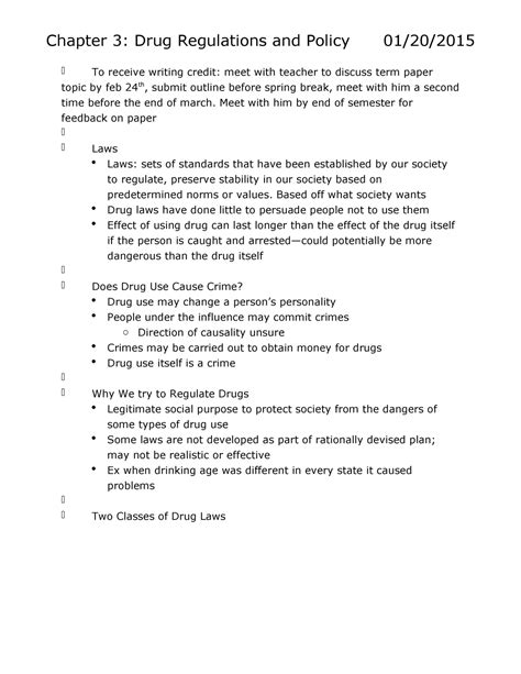 chapter 3 notes from textbook ch 3 chapter 3 drug regulations and