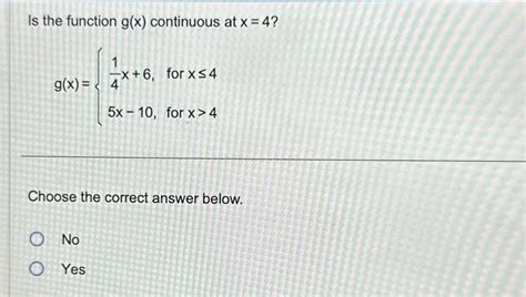 solved is the function g x ﻿continuous at