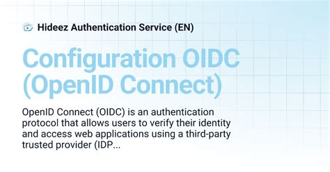 configuration oidc openid connect hideez authentication service en