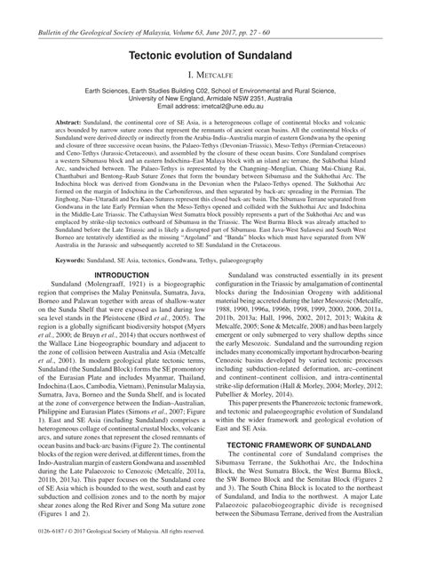 Pdf Tectonic Evolution Of Sundaland