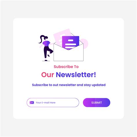 Subscription To Newsletter Pop Up Banner Template In Flat Design 13105683 Vector Art At Vecteezy