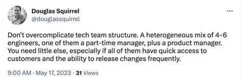 douglas squirrel on linkedin “don t overcomplicate tech team structure