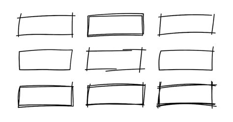 Premium Vector Hand Drawn Rectangle Frames Grungy Scribble Rectangle Frames Doodle Geometric