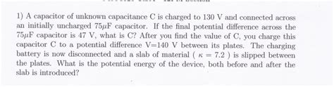 Solved A Capacitor Of Unknown Capacitance C Is Charged To Chegg