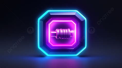 네온 스타일의 빛나는 아령 아이콘 Ui Ux 디자인을 위한 3d 렌더링된 인터페이스 요소 체육관 무게 역도 체육관 요소 배경 일러스트 및 사진 무료 다운로드 Pngtree
