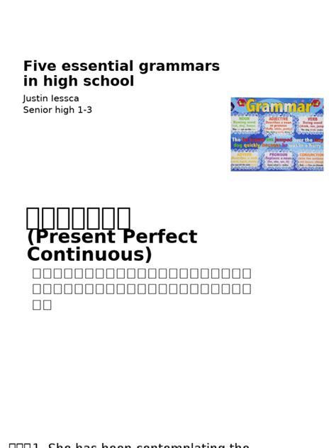 Five Essential Grammars In High School Pdf Linguistics Grammar