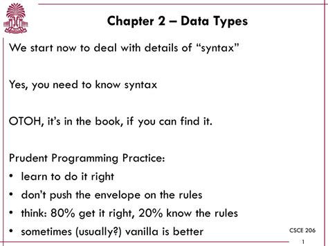 Ppt Chapter 2 Data Types Powerpoint Presentation Free Download