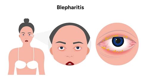 Blefaritis Enfermedad Ocular Oftalmología Ojo Humano Enfermo Inflamado