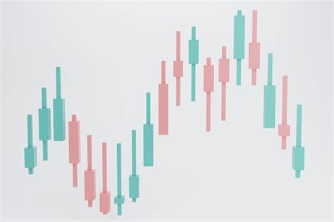 금융 투자 주식 시장 촛대 차트 고립 된 배경 파스텔 개념3d 렌더링 일러스트레이션을위한 온라인 거래 차트 3차원 형태에 대한
