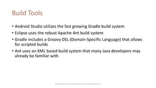Android Studio Vs Eclipse What Are The Main Differences PPT