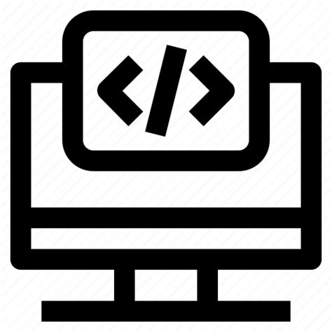 Monitor Screen Coding Desktop Programming Icon Download On Iconfinder