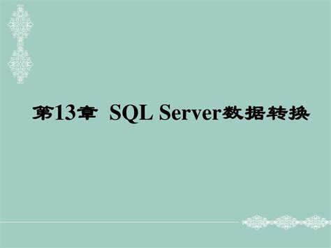 第13章 Sql Server数据转换word文档免费下载文档大全