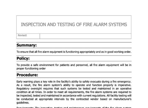Fire Alarm System Testing Policy Asc Solutions Library
