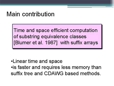 Efficient Computation Of Substring Equivalence Classes With Suffix