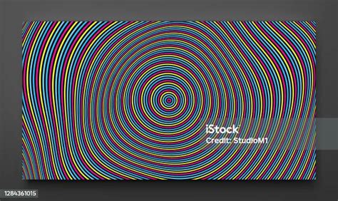 추상 원형 줄무늬 배경입니다 착시 패턴 3d 기하학적 벡터 그림입니다 동심성에 대한 스톡 벡터 아트 및 기타 이미지 동심성 원형 파도 Istock
