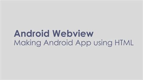 Make App In 5 Minutes Using Android Webview Htmlcssjavascript Youtube