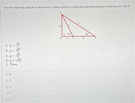 Solved Use The Following Diagram To Determine Y Make Chegg