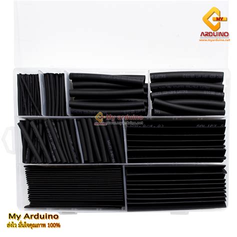 ชุดเซ็ตท่อหด พร้อมกล่องอุปกรณ์ สำหรับหุ้มสายไฟ สีดำ 385 ชิ้น ขาย Arduino อุปกรณ์ Arduino