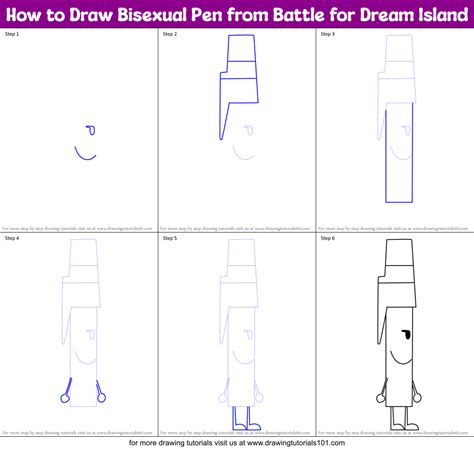 How To Draw Bisexual Pen From Battle For Dream Island Battle For Dream Island Step By Step