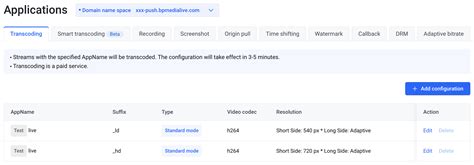 Announcement On Adding Preset Domains And Configurations Byteplus Medialive Byteplus