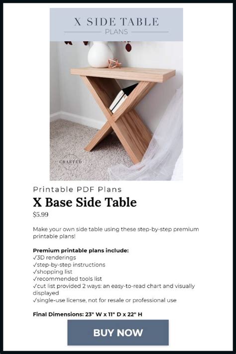 diy side table with x base artofit