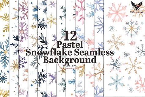Pastel Snowflake Seamless Background Graphic By Victoryhome · Creative