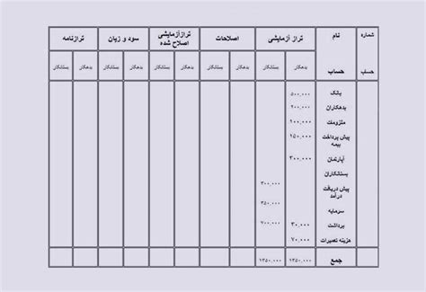 کاربرگ 6020 صورت های مالی در اکسل