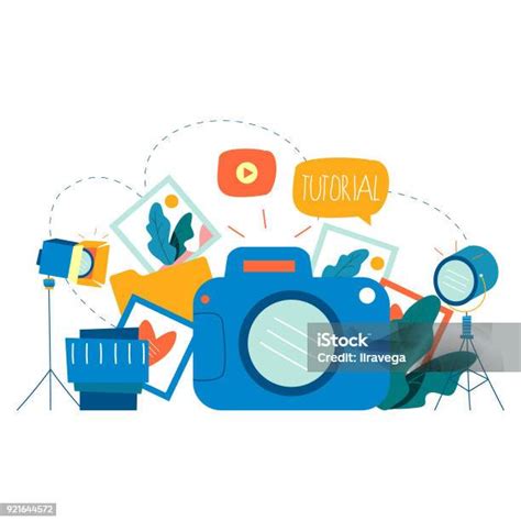 사진 강좌 사진 강좌 자습서 교육 개념 워크샵 평면 벡터 일러스트 레이 션 디자인 강사에 대한 스톡 벡터 아트 및 기타 이미지 강사 개념 개념과 주제 Istock