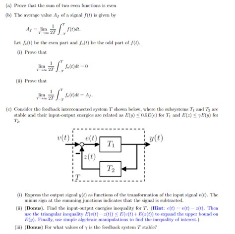 Solved A Prove That The Sum Of Two Even Functions Is Chegg