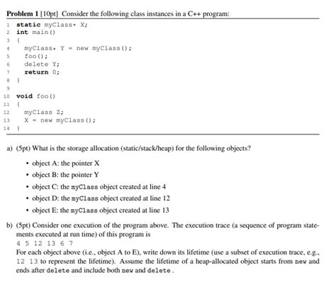 Solved Problem 1 10pt Consider The Following Class