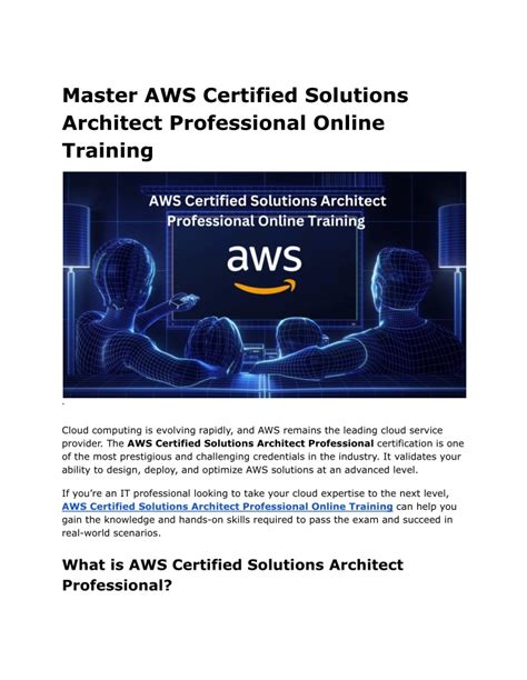 Ppt Master Aws Certified Solutions Architect Professional Online Training Powerpoint