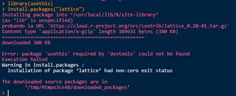 Error Installing R Packages R 344 Asks For Usethis When Already